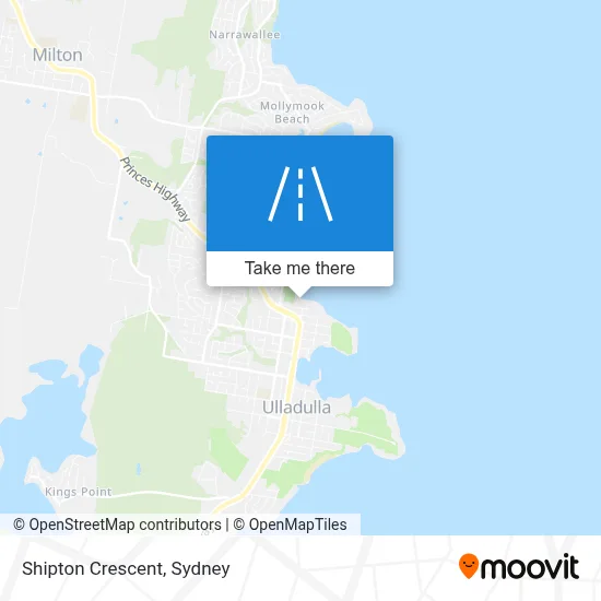 How to get to Shipton Crescent, Mollymook by bus or train?