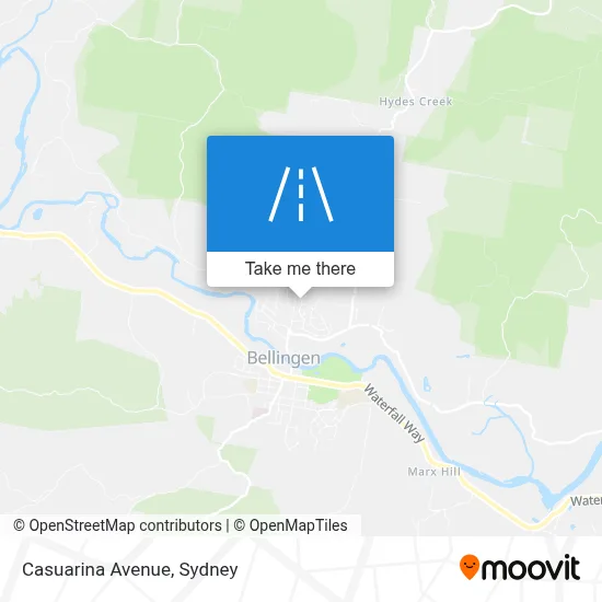 How to get to Casuarina Avenue, Bellingen by bus or train?