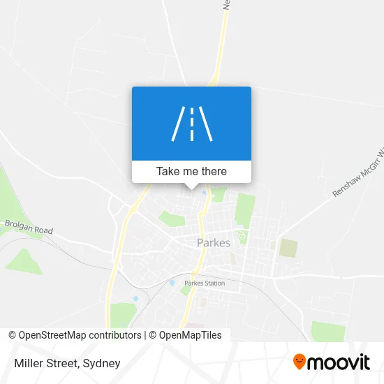 How to get to Miller Street, Parkes (NSW) by bus or train?