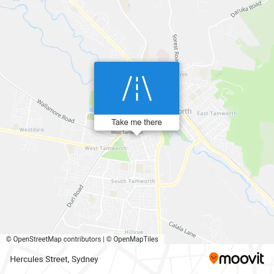 How to get to Hercules Street, West Tamworth by bus or train?