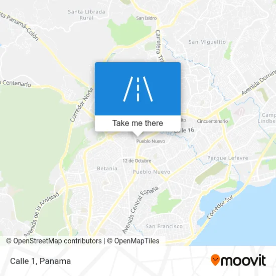 ¿Cómo llegar a Calle 1, Betania en autobús o metro?