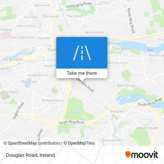 How to get to Douglas Road, Ireland by bus or train?