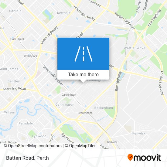 How to get to Batten Road, East Cannington by bus or train?