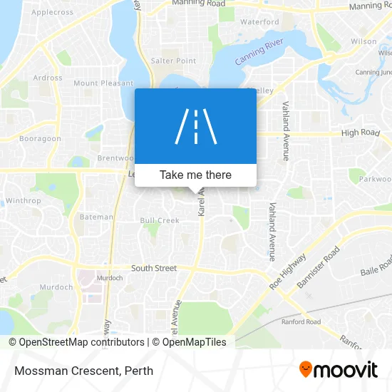 How to get to Mossman Crescent, Bull Creek by bus or train?