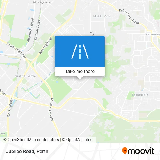 How to get to Jubilee Road, Forrestfield by bus or train?