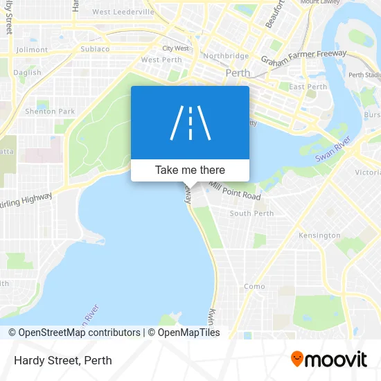 How to get to Hardy Street, South Perth by bus, train or ferry?