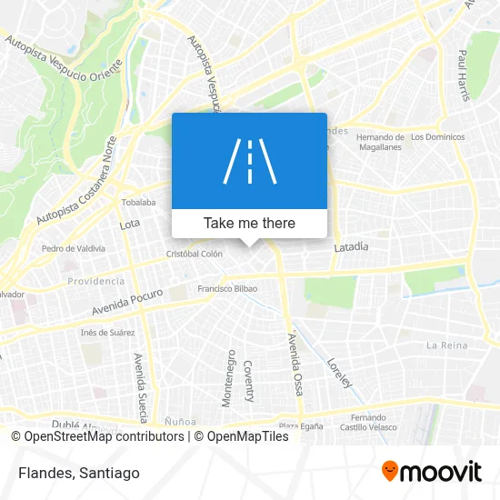 ¿Cómo llegar a Flandes, Las Condes en Micro o metro?