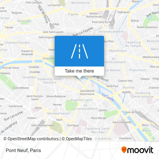 How to get to Pont Neuf, Paris by metro, bus, RER or train?