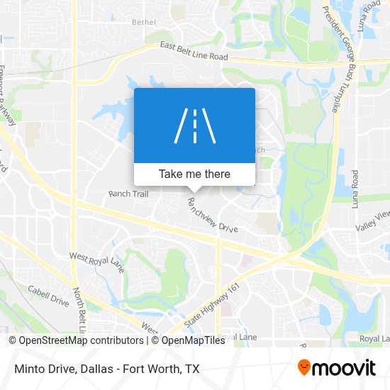 ¿Cómo llegar a Minto Drive, Irving en Autobús, Tren ligero o Tren?