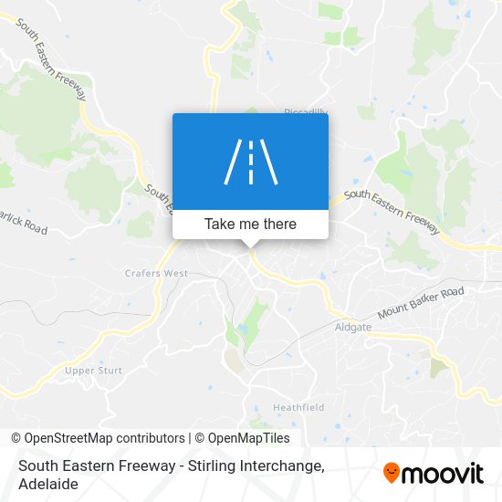 How to get to South Eastern Freeway - Stirling Interchange by Bus or Train?