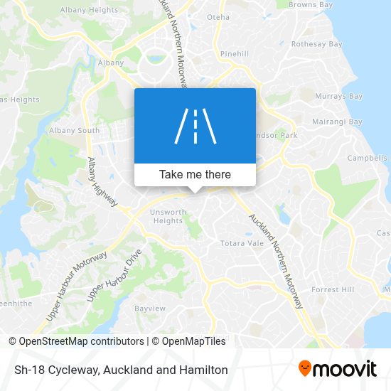 How to get to Sh-18 Cycleway, Unsworth Heights by bus or ferry?