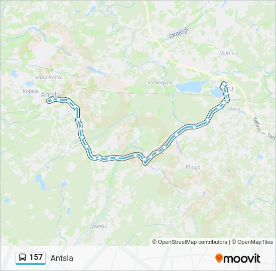 157 Route: Schedules, Stops & Maps - Antsla (Updated)