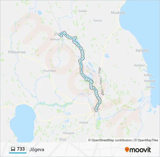 733 Route: Schedules, Stops & Maps - Jõgeva (Updated)