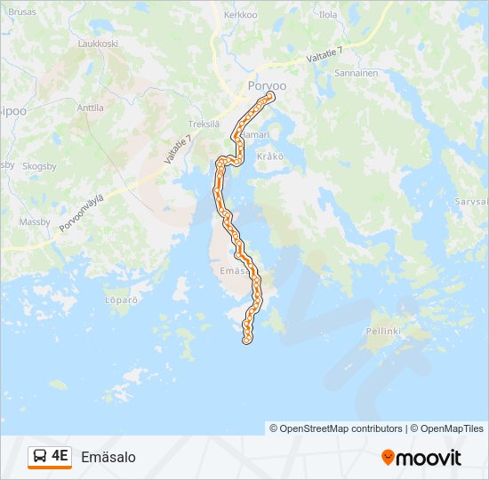 4e Route: Schedules, Stops & Maps - Emäsalo (Updated)
