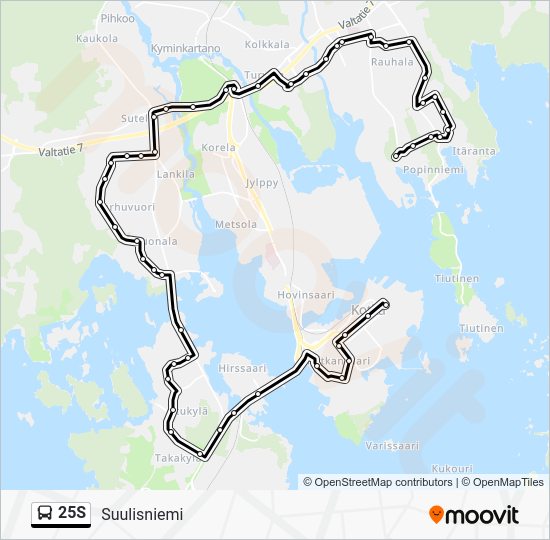 25S Route: Schedules, Stops & Maps - Suulisniemi (Updated)