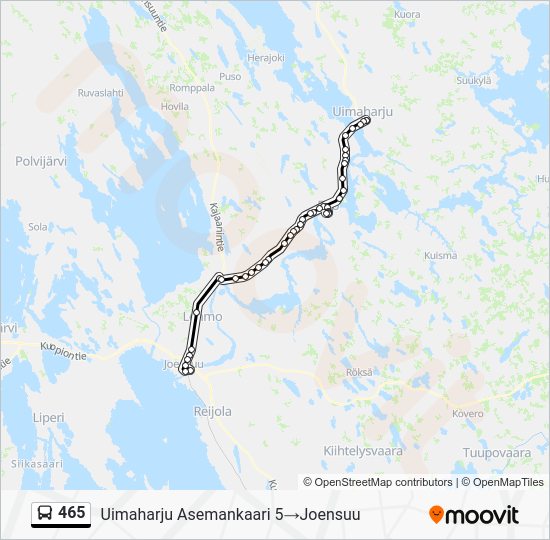 465 Route: Schedules, Stops & Maps - Uimaharju Asemankaari 5‎→Joensuu ...