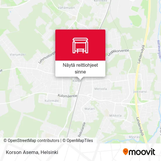 Korson Asema pysäkki - reitit, aikataulut ja hinnat