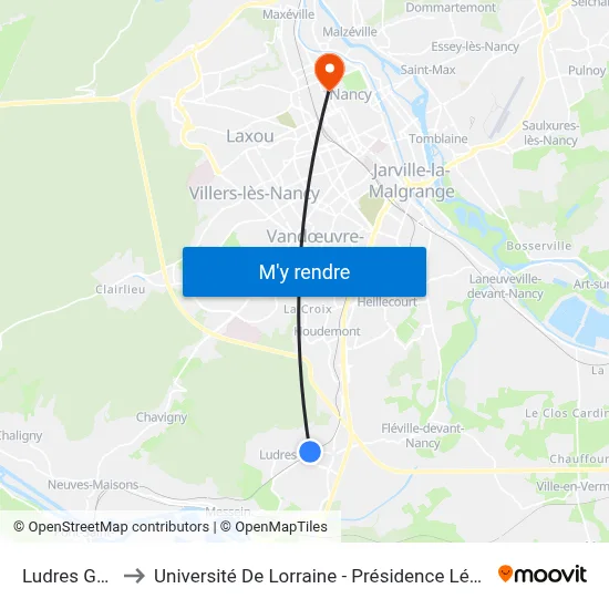 Ludres Gare à Université De Lorraine - Présidence Léopold en transport ...