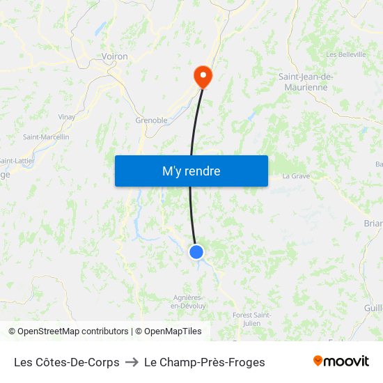 Les Côtes-De-Corps à Les Côtes-De-Corps en transport en commun