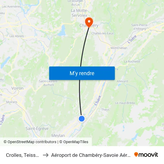 Crolles, Teisseire à Aéroport de Chambéry-Savoie Aéroport en transport ...