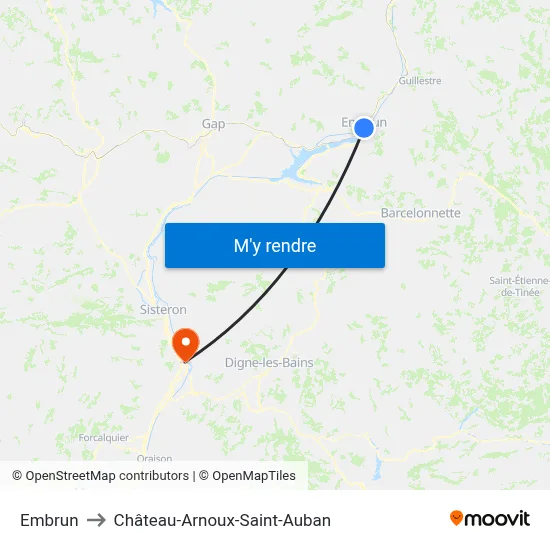 Embrun à Château-Arnoux-Saint-Auban en transport en commun