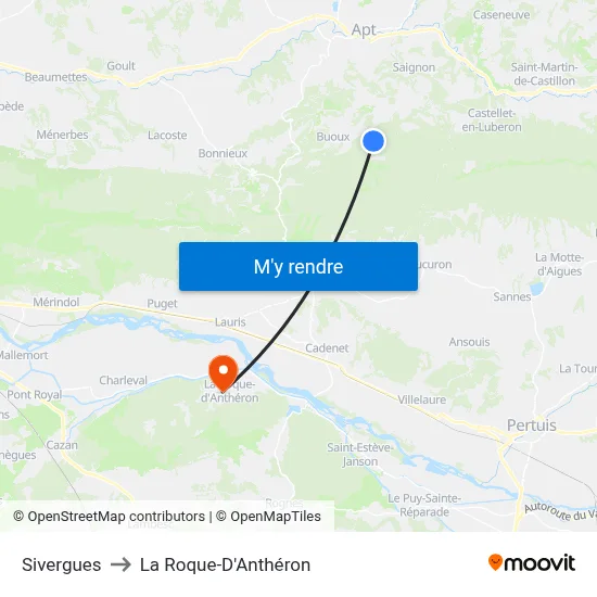 Sivergues à La Roque-D'Anthéron en transport en commun
