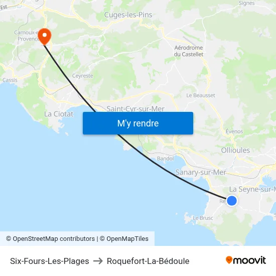 Six-Fours-Les-Plages à Roquefort-La-Bédoule en transport en commun