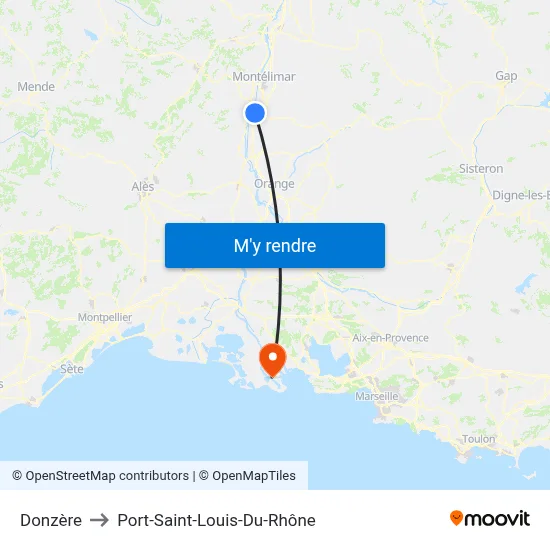 Donzère à Port-Saint-Louis-Du-Rhône en transport en commun