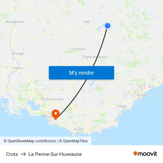 Crots à La Penne-Sur-Huveaune en transport en commun