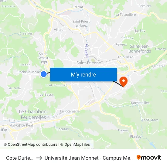 Cote Durieux à Université Jean Monnet - Campus Métare en transport en ...