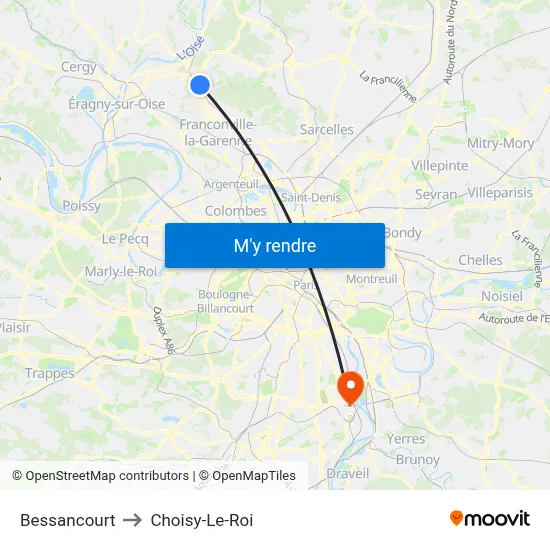 Bessancourt à Choisy-Le-Roi en transport en commun