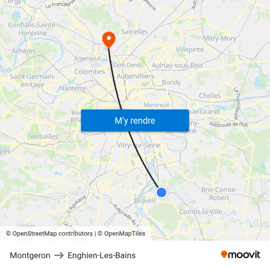 Montgeron à Enghien-Les-Bains en transport en commun