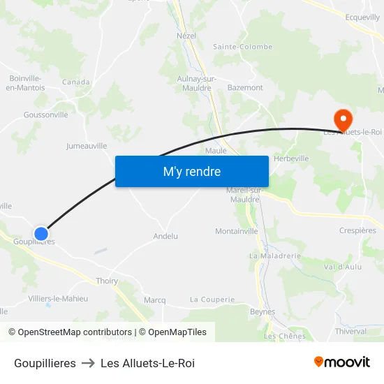 Goupillieres à Les Alluets-Le-Roi en transport en commun