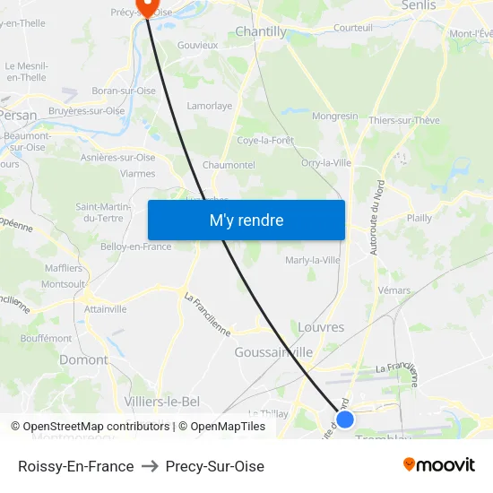 Roissy-En-France à Precy-Sur-Oise en transport en commun