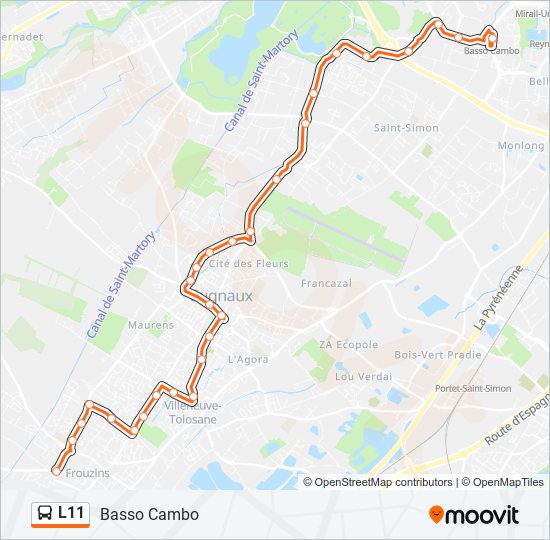 l11 Itinéraire: Horaires, Arrêts & Plan - Basso Cambo (mis à jour)