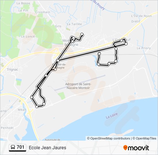701 Itinéraire: Horaires, Arrêts & Plan - Ecole Jean Jaures (mis à jour)