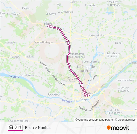311 Route: Schedules, Stops & Maps - Blain > Nantes (Updated)