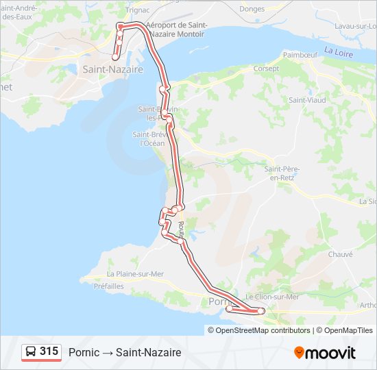 315 Itinéraire: Horaires, Arrêts & Plan - Pornic → Saint-Nazaire (mis à ...