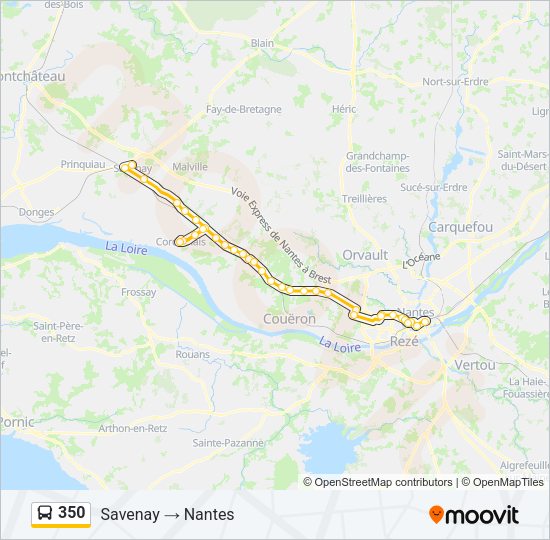 350 Route: Schedules, Stops & Maps - Savenay → Nantes (Updated)