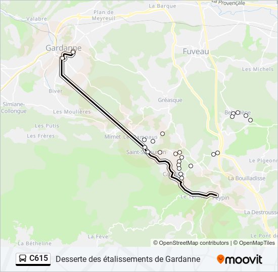 c615 Route: Schedules, Stops & Maps - Gardanne (Updated)