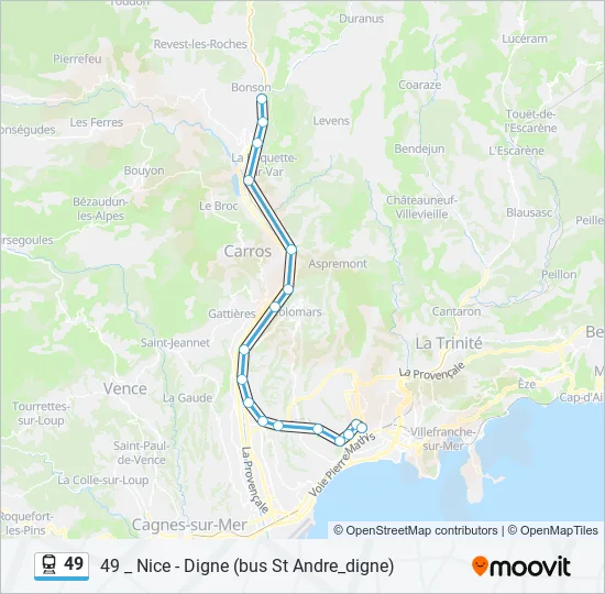 49 Itinéraire: Horaires, Arrêts & Plan - Plan Du Var - Gare Cpzou (mis ...