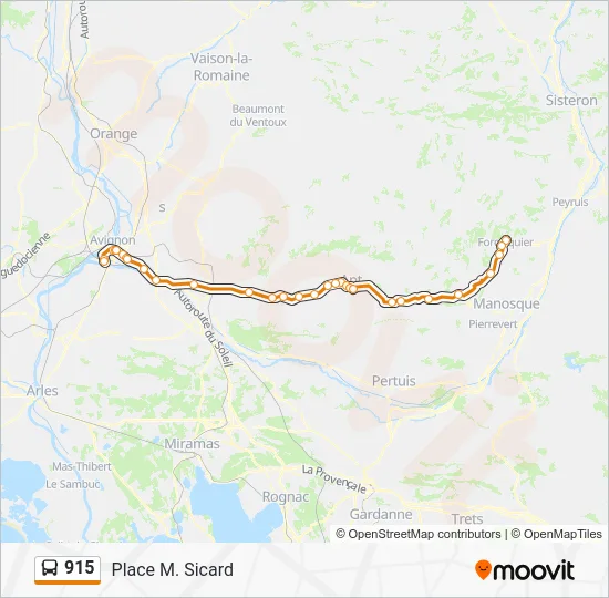 915 Itinéraire: Horaires, Arrêts & Plan - Place M. Sicard (mis à jour)