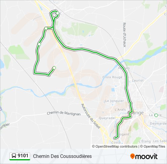 9101 Route: Schedules, Stops & Maps - Chemin Des Coussoudières (Updated)
