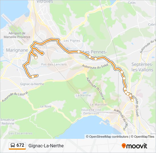 672 Route: Schedules, Stops & Maps - Gignac-La-Nerthe (Updated)