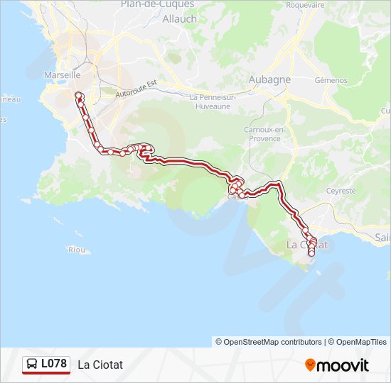 l078 Itinéraire: Horaires, Arrêts & Plan - La Ciotat (mis à jour)