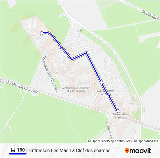 150 Itinéraire: Horaires, Arrêts & Plan - Cle Des Champs Entressen (mis ...