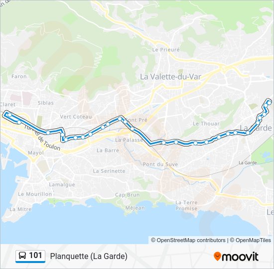 101 Route: Schedules, Stops & Maps - Planquette (La Garde) (Updated)