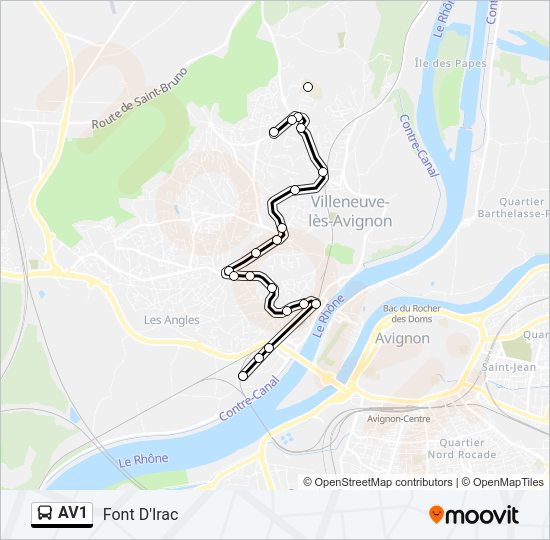 av1 Itinéraire: Horaires, Arrêts & Plan - Font D'Irac (mis à jour)