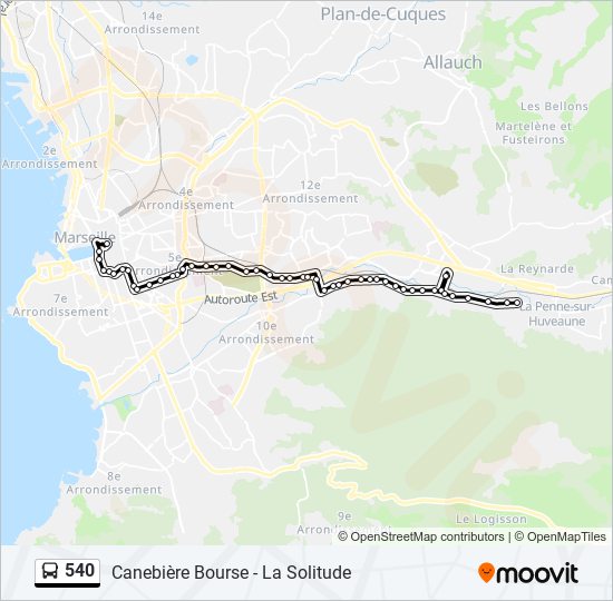 540 Itinéraire: Horaires, Arrêts & Plan - La Solitude (mis à jour)