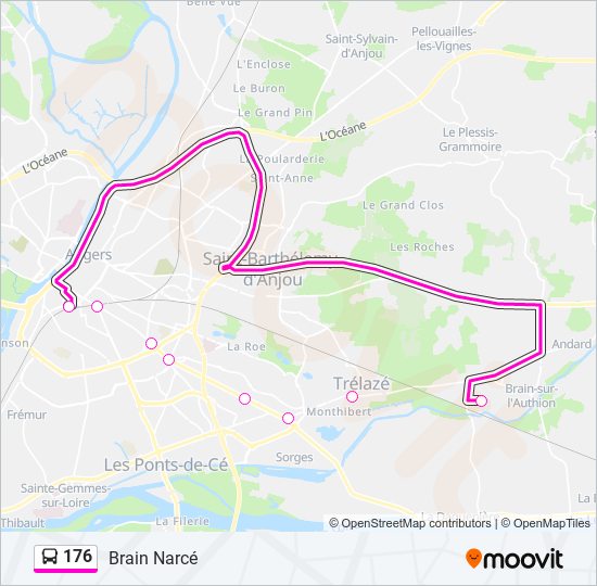 176 Itinéraire: Horaires, Arrêts & Plan - Brain Narcé (mis à jour)